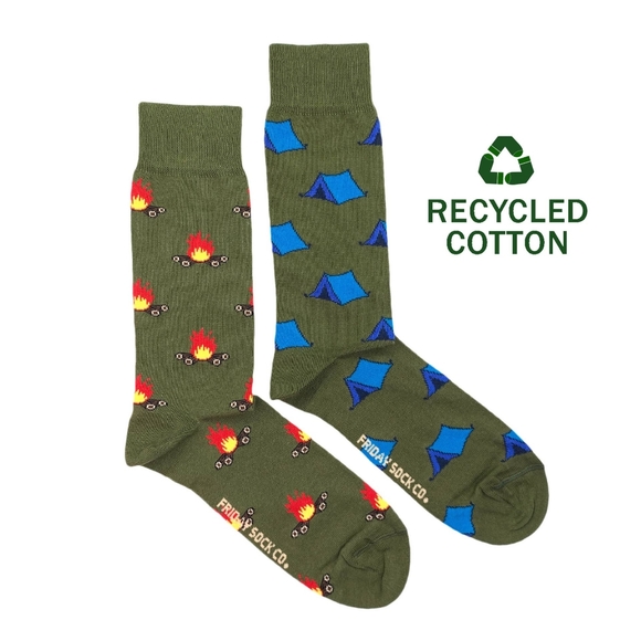 Kooky'S Kloset | Underwear & Socks | Mens Recycled Socks Tent Campfire ...